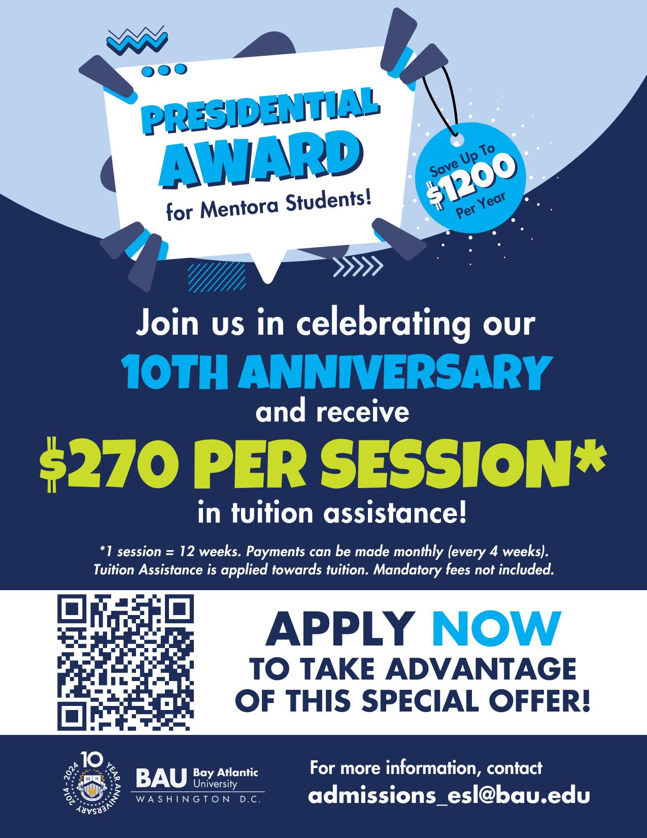 Mentora Make a Payment - Bay Atlantic University - Washington, D.C.
